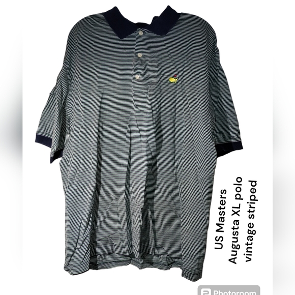 Masters | Shirts | Vtg Golf Augusta National Polo Striped Xl Cotton U ...